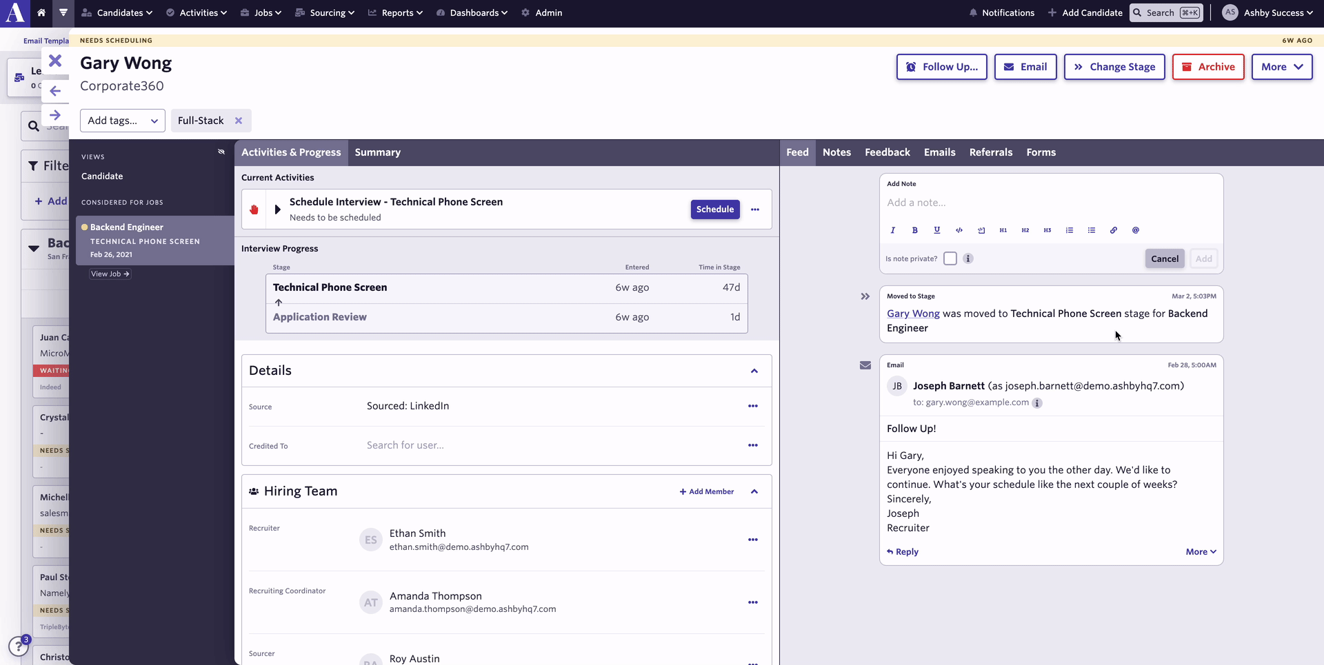 Job Setup Navigation Improvements | Ashby