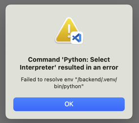 Error selecting Python virtual environment ("Failed to resolve env") · Issue #700 · microsoft ...